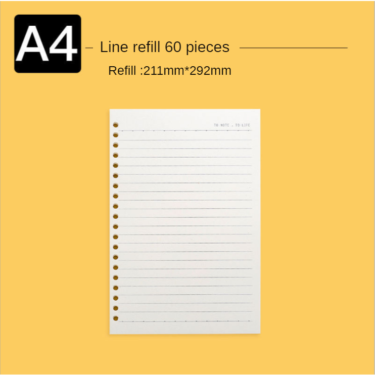 A5/B5/A4 Refillable Plastic Cover Note-book Loose Leaf 60 sheets Binder ...
