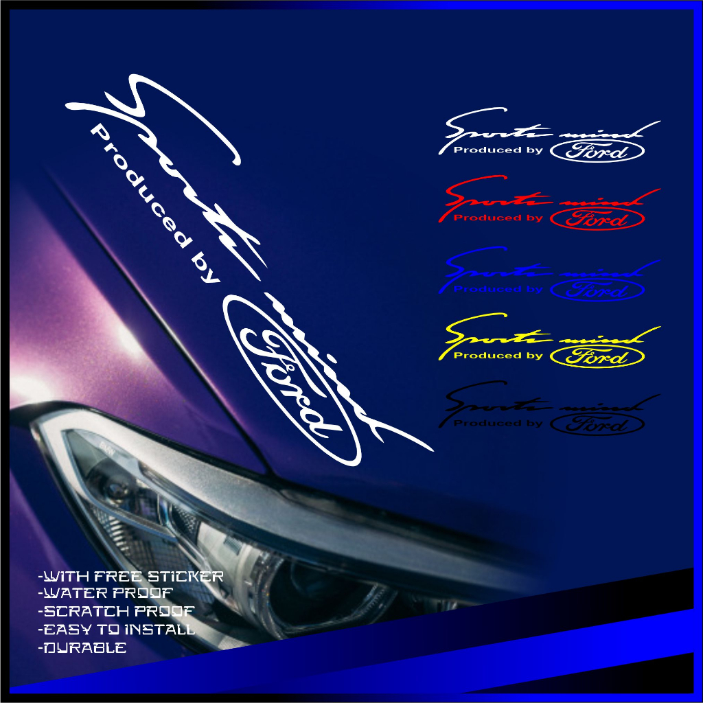 SPORTS MIND FORD CUT OUT STICKER DECALS FOR CAR HOOD | Shopee Philippines