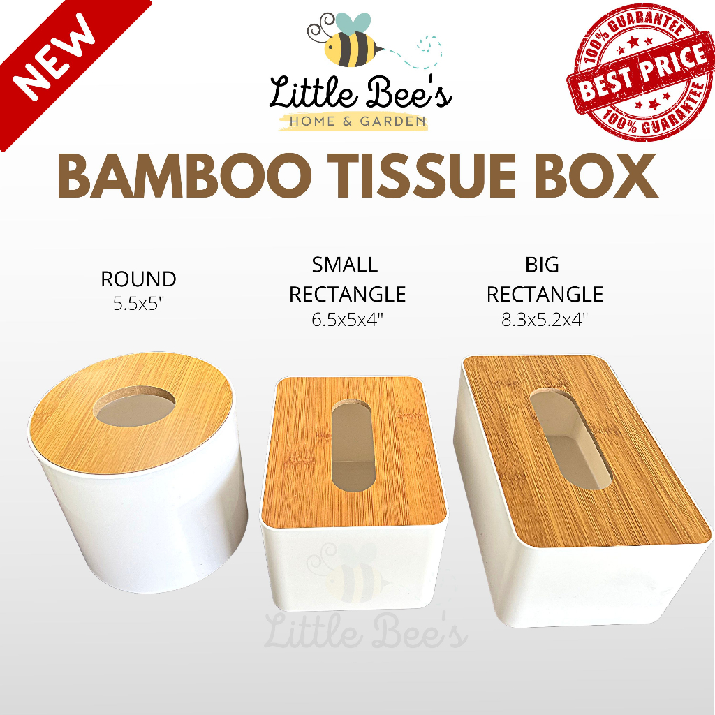 Bamboo Tissue Box | Classy Minimalist Tissue Holder | Wooden Napkin Holder | Little Bee's ...