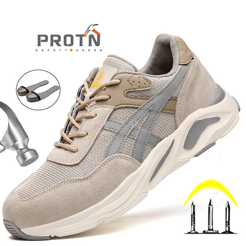 PROTN Safety Shoes For Men Steel Toe Anti-puncture And Non-slip ...