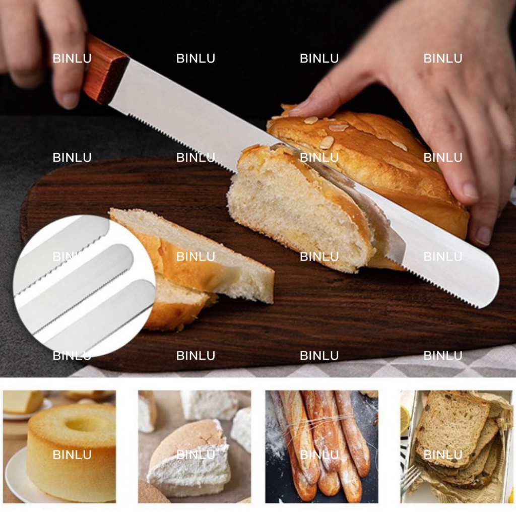 Slicer bread knife stainless bread knife set kitchen cake slicer ...