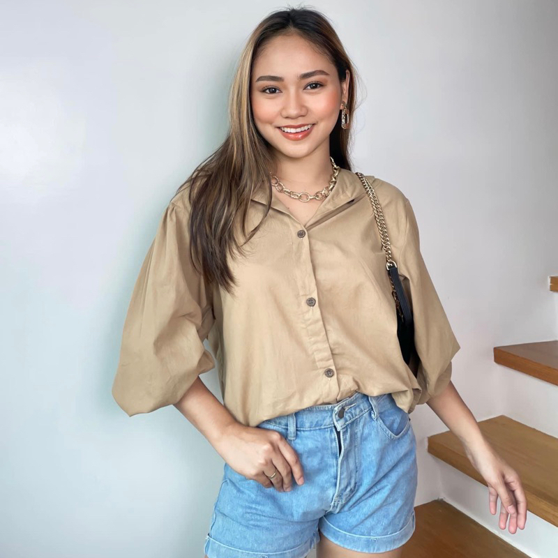 MORRIS (Button Down Puff Long Sleeves) | Shopee Philippines