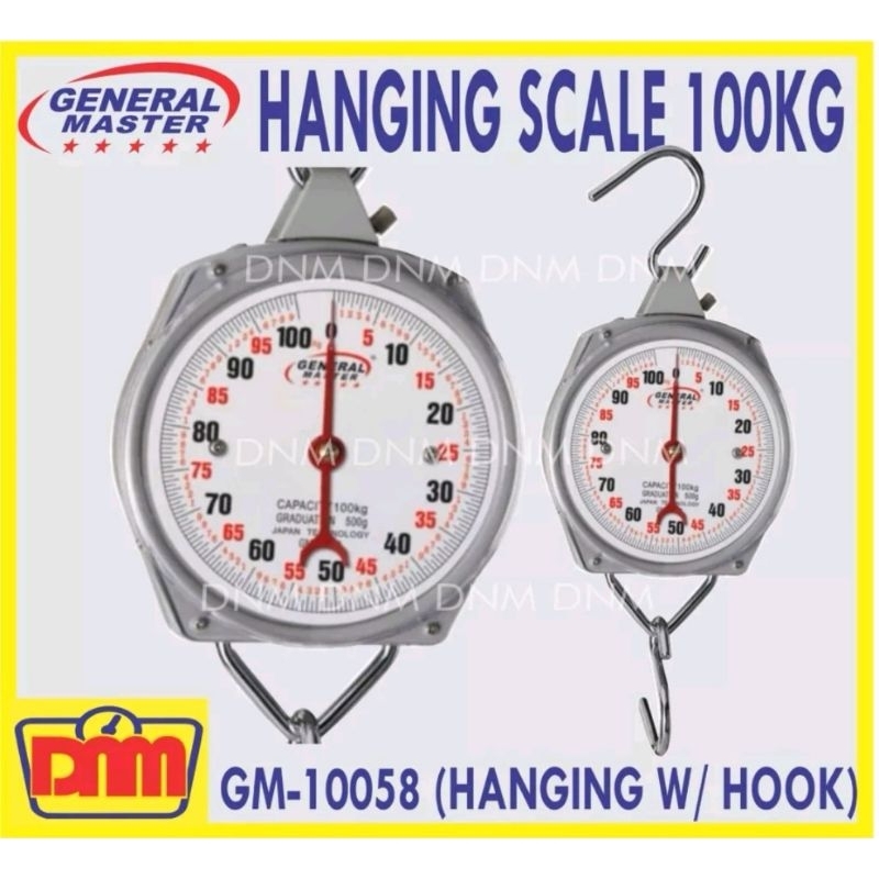 GENERAL MASTER HANGING SCALE 100KG W/HOOK-MECHANICAL SCALE | Shopee ...