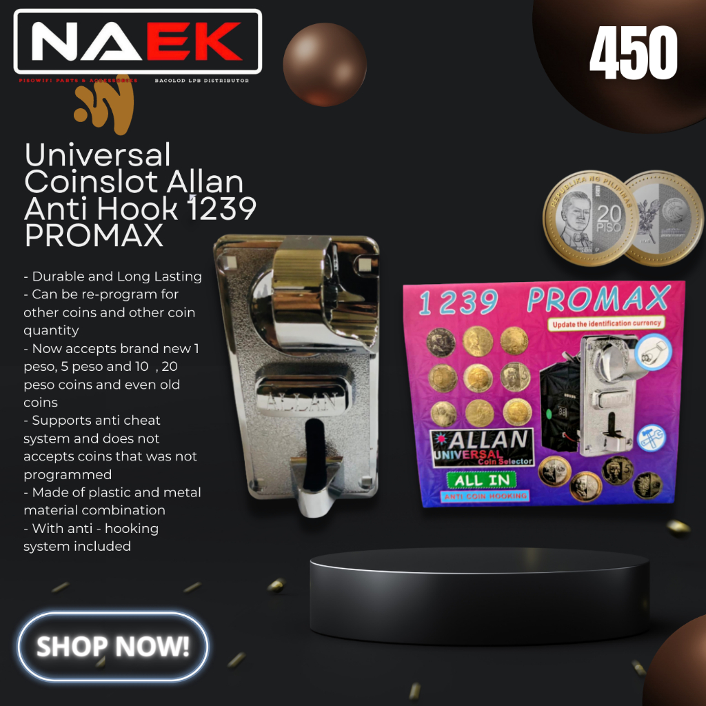 Allan Universal Coinslot /Coin slot New (1239&1239A) Anti coin hooking ...