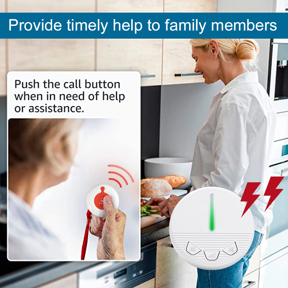 Caregiver Pager for Elderly Wireless Emergency SOS Button for Patient ...