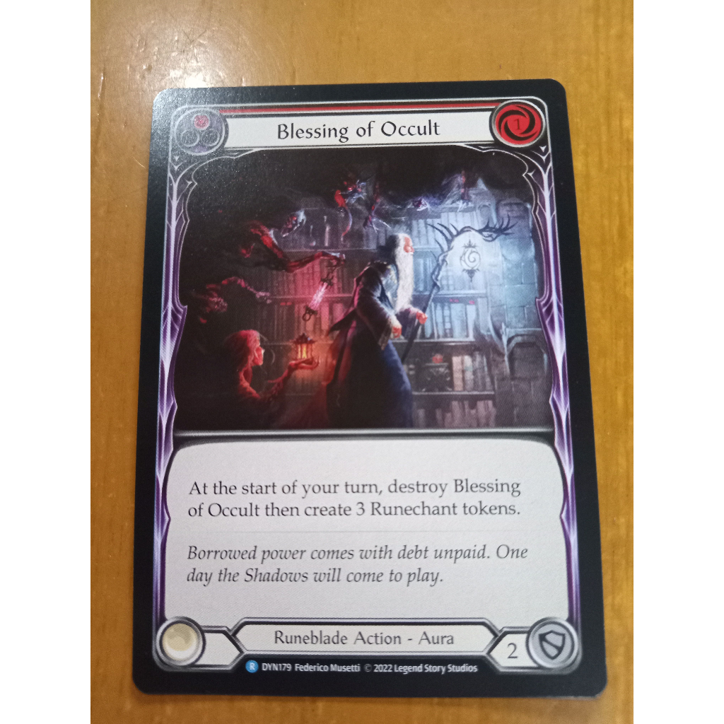 FAB Flesh and Blood TCG: Blessing of Occult Dynasty Rare Runeblade ...