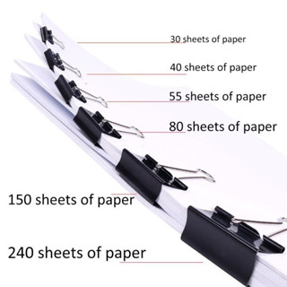 12PCS per box Black dovetail clip Binder paper clip office supplies ...