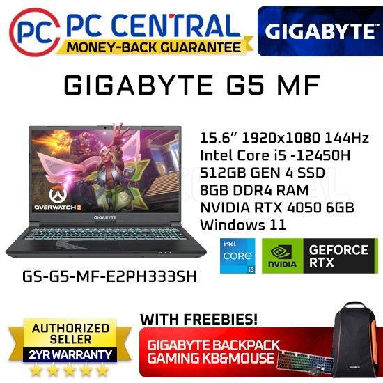 Gigabyte G5 MF (E3PH333SH) RTX 4050 Gaming Laptop | Intel Core i5 ...