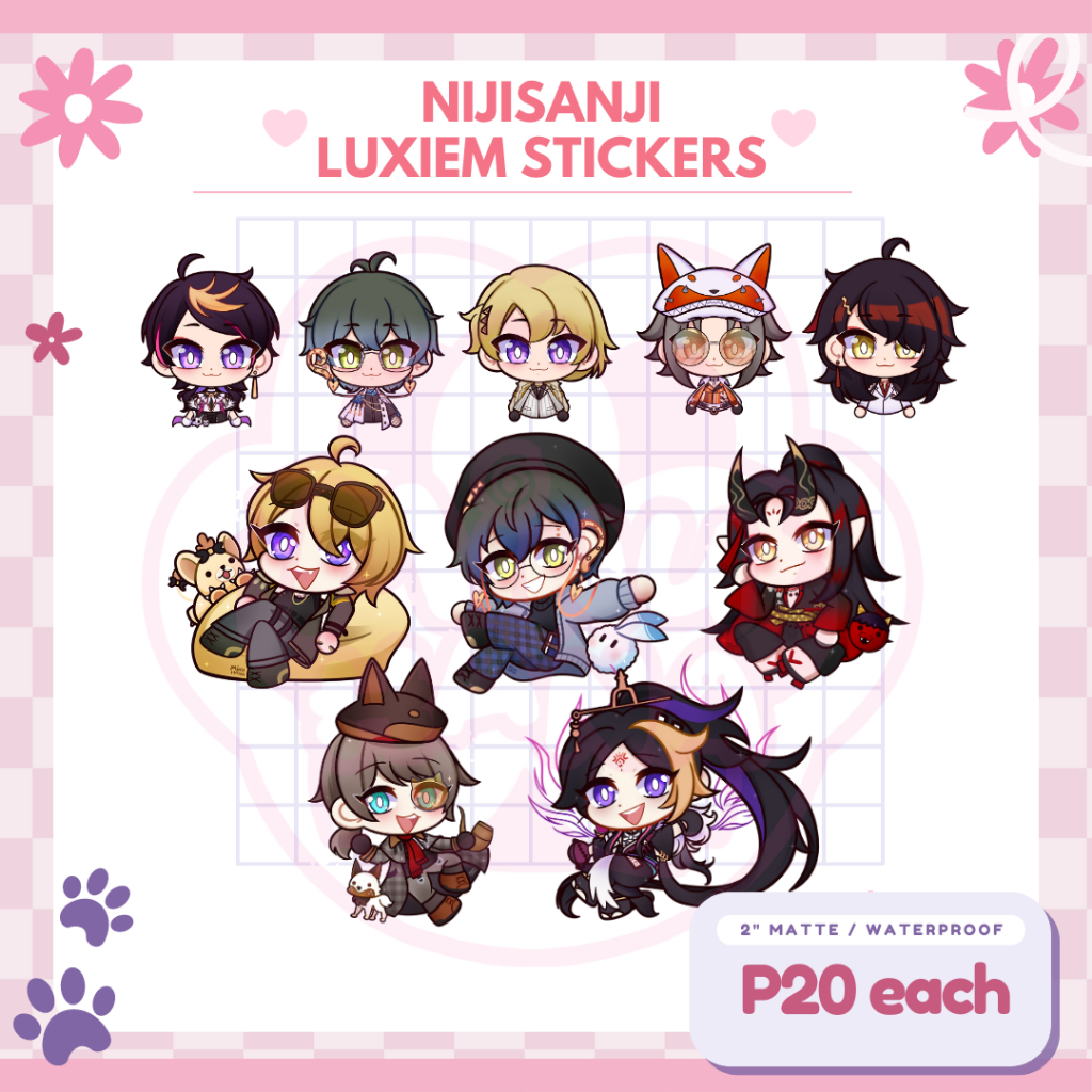 NIJISANJI LUXIEM 1st and 2nd Outfit Waterproof Stickers 2" Matte ...