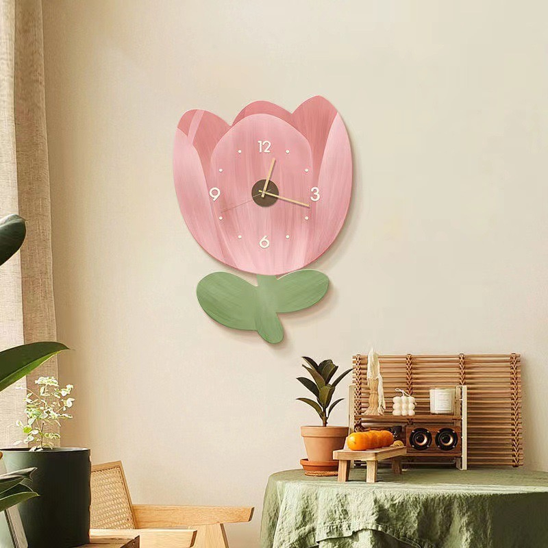Creative Wall Clock Flower Creative Design Clock Interior Watch ...