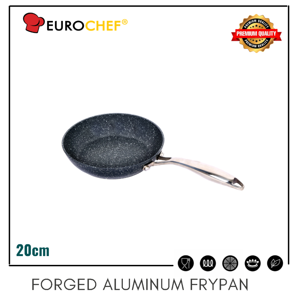 Eurochef 20cm, 24cm, 28cm Forged aluminium non-stick marble frying pan ...