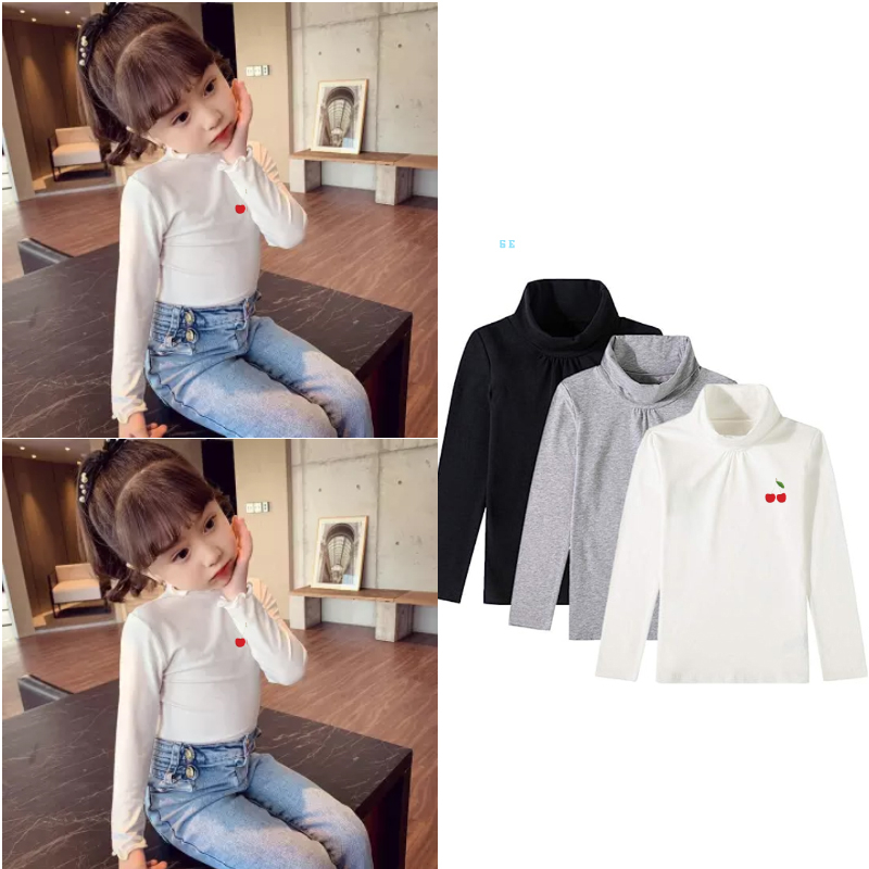Cherry Printed Cute Korean Style Longsleeve Tops for Kids | Shopee ...