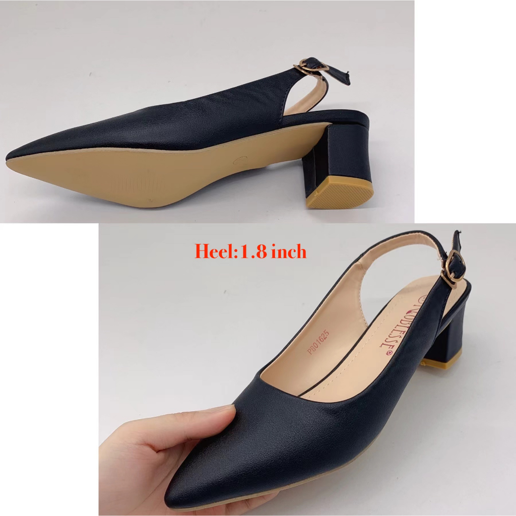Women Point Closed Toe Slingback Block Heel Sandals | Shopee Philippines