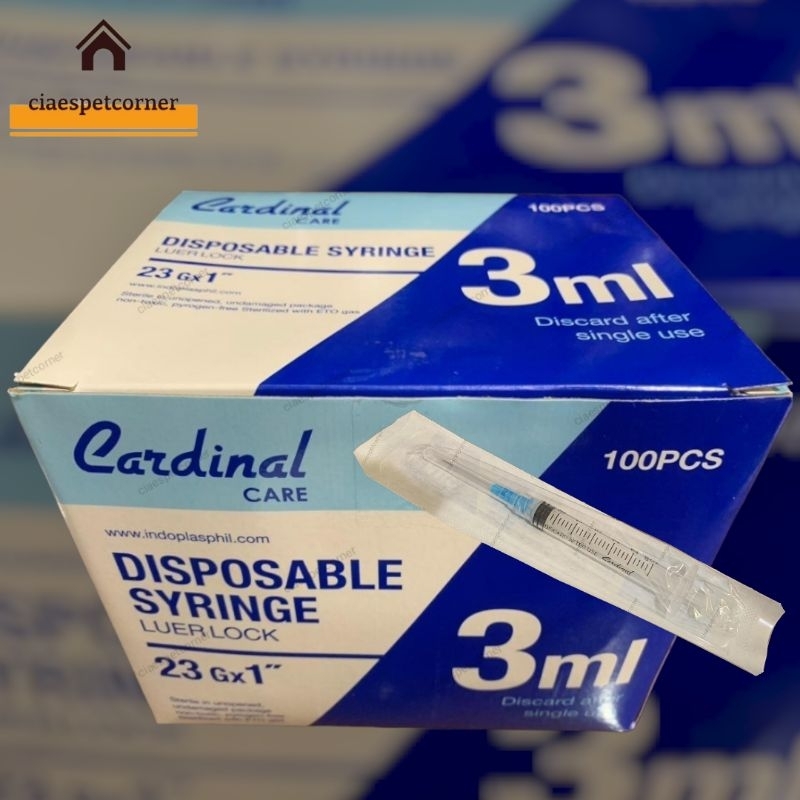 Cardinal Care Disposable Syringe 3ml (100pcs) | Shopee Philippines