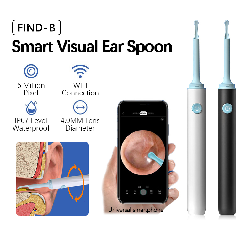 Xiaomi Soulear Visual Ear Cleaner Spoon Find-B Pro Endoscope Earpick ...
