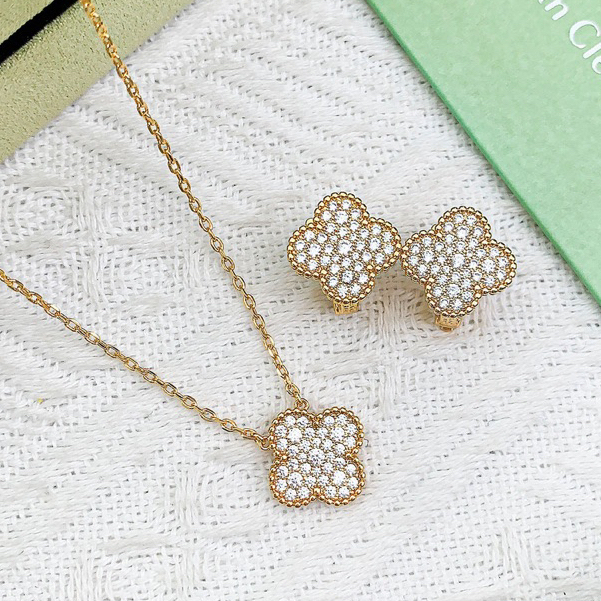 [TYshop]Luxury Vca Earrings Bracelet Necklace For Women Gold Jewelry ...