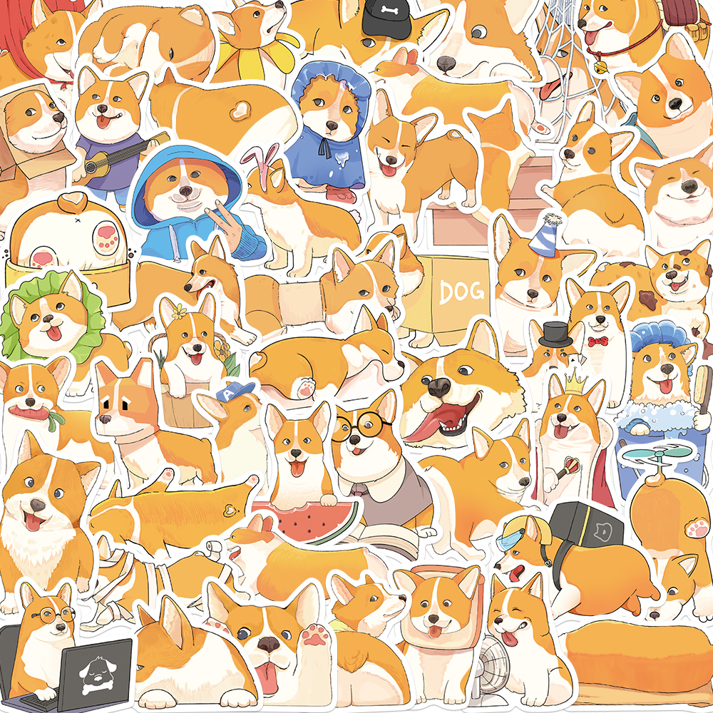 50pcs Koki Cartoon Cute Dog Stickers Mobile Computer Decoration ...