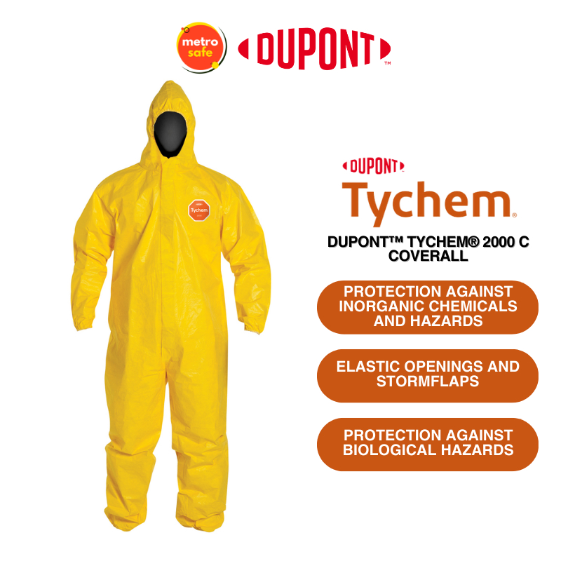 DuPont Tychem C 2000 Safety Chemical Suit Protection Inorganic Chemicals and Biological ...