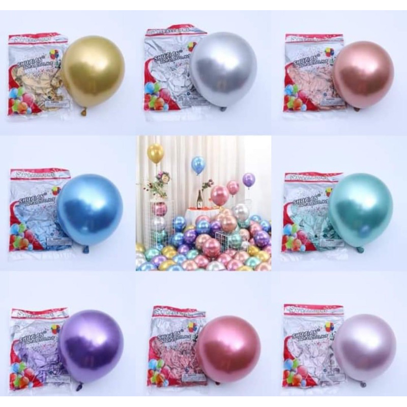 50 pcs Pack Chrome Balloons 10inch | Shopee Philippines