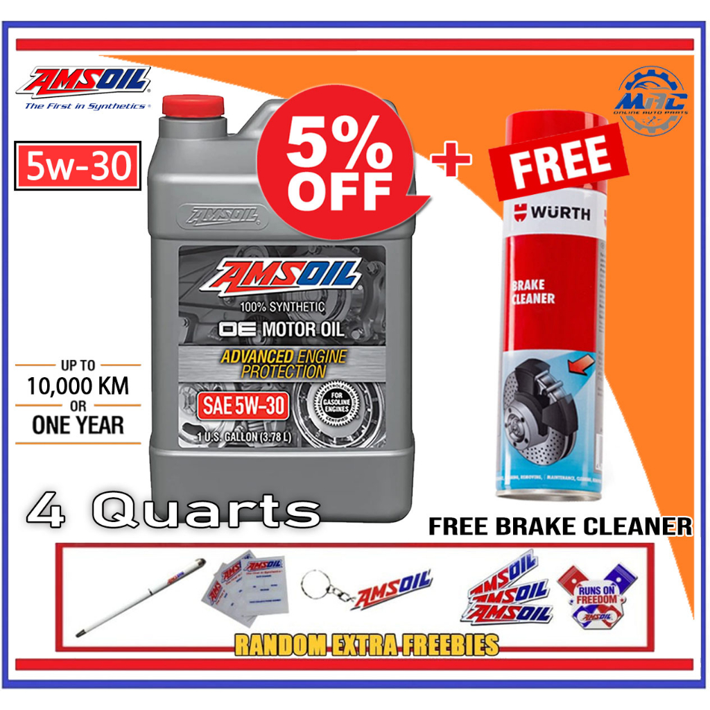 AMSOIL OE Motor Oil 5W30 Fully Synthetic GAS ENGINE oil 4 Quarts Gallon ...