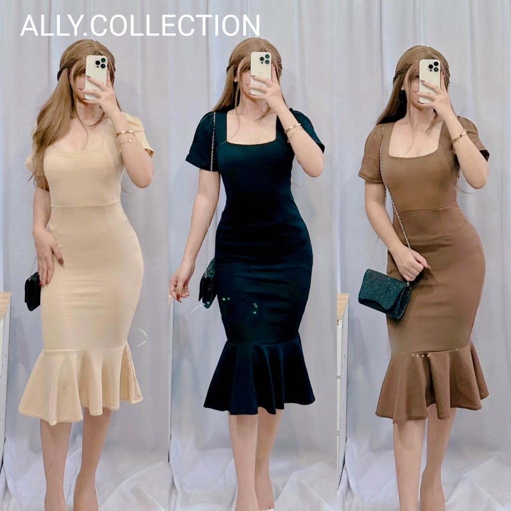 ZURI Sexy Elegant Mermaid Ruffle Body-con Dress For Women Ally.Collection | Shopee Philippines