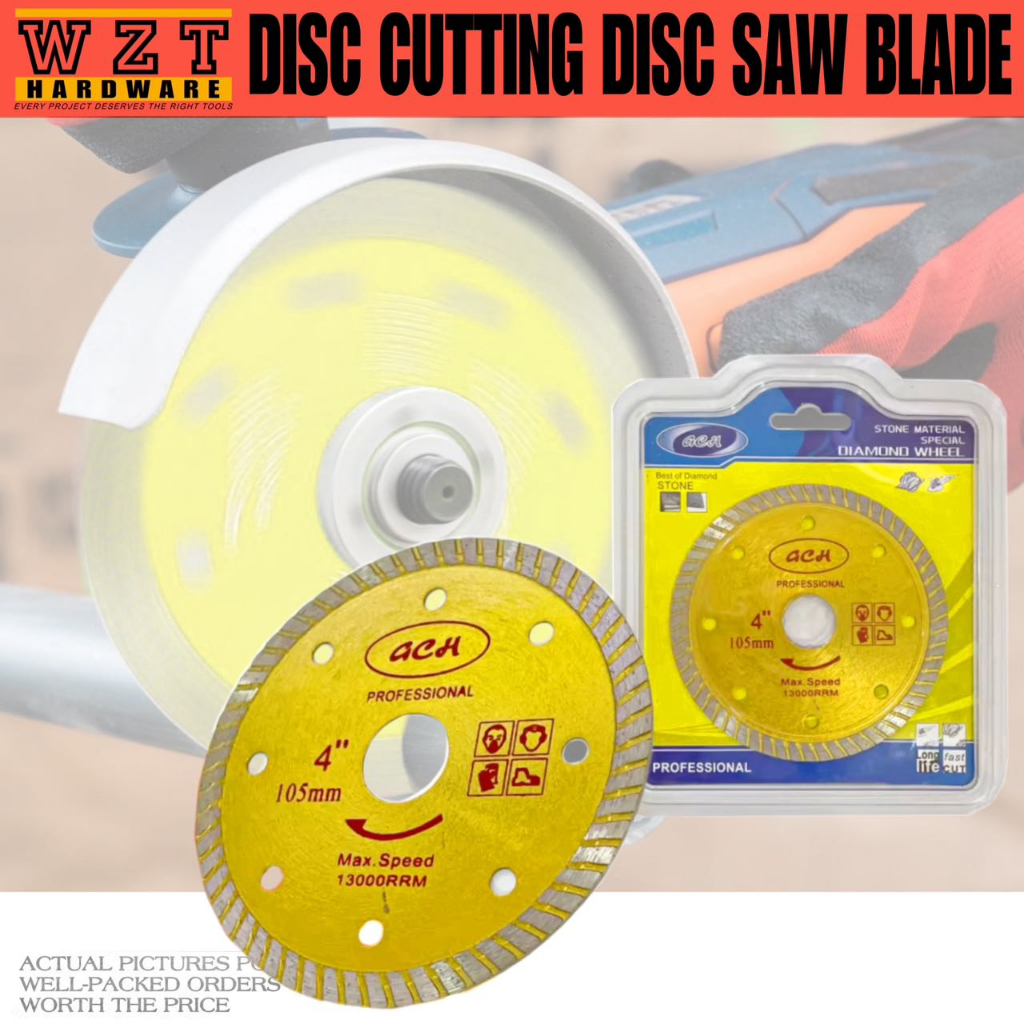 Heavy Duty 4 Inch - 105mm Diamond Wheel Stone Cutting Disc ( GOLD ...