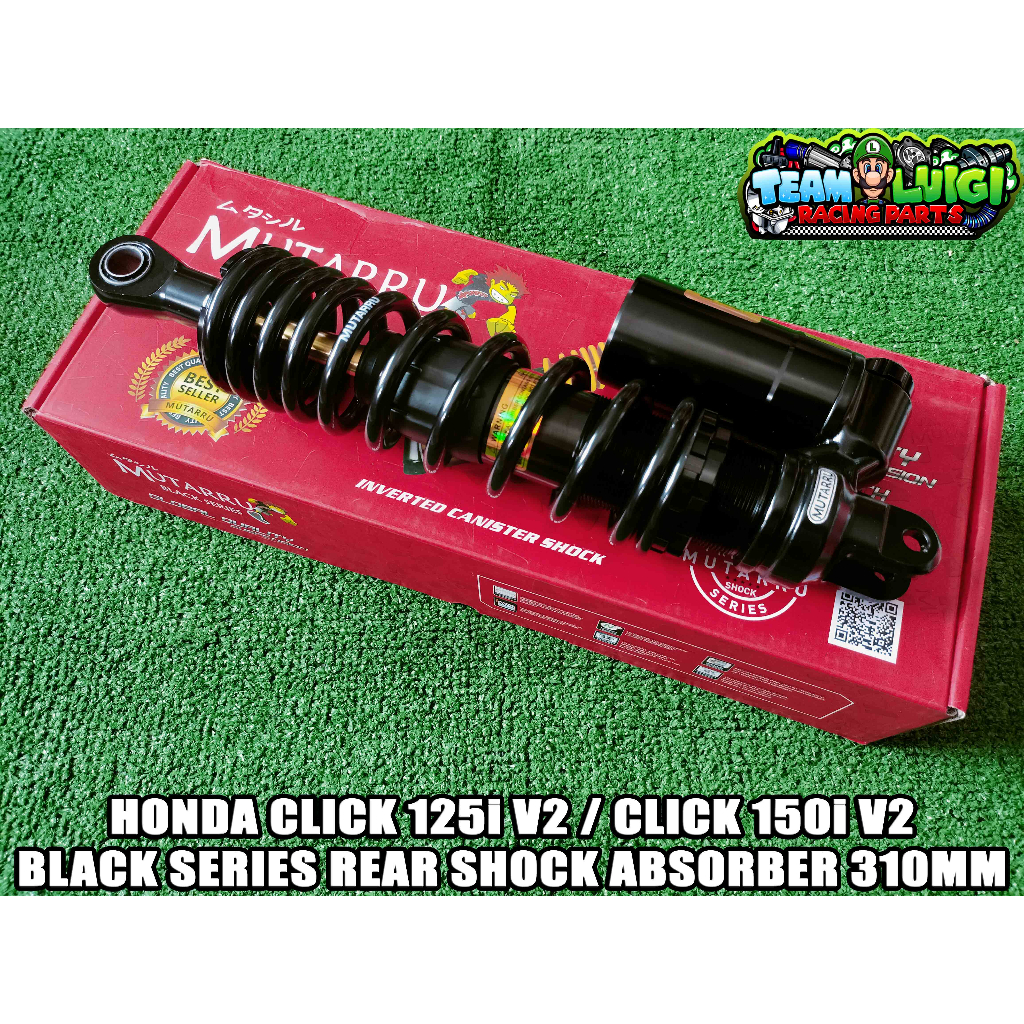 MUTARRU INVERTED REAR SHOCK 310MM BLACK SERIES FOR CLICK125i /CLICK150i ...