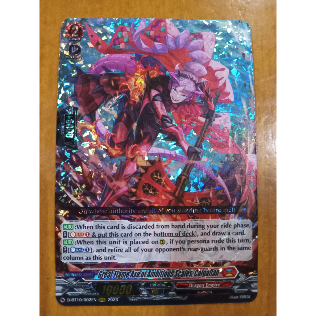 CFV Great Flame Axe of Ambitious Scales, Colgaflan RRR Dragon D-BT10 Cardfight Vanguard English ...