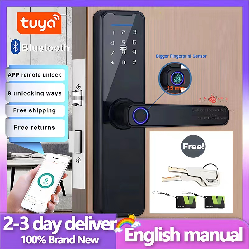 【1 Year Warranty】Electronic Smart Door Lock TUYA App Security Biometric ...