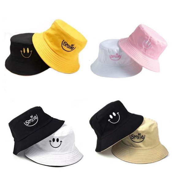 RAINBOWCO Smiley Reversible Bucket Hat Unisex Waway Hat For Men And ...