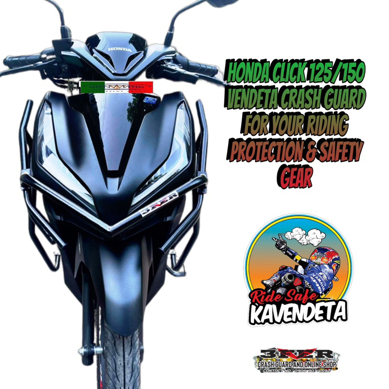 honda click v2 vendeta crash guard available for powder coated | Shopee ...