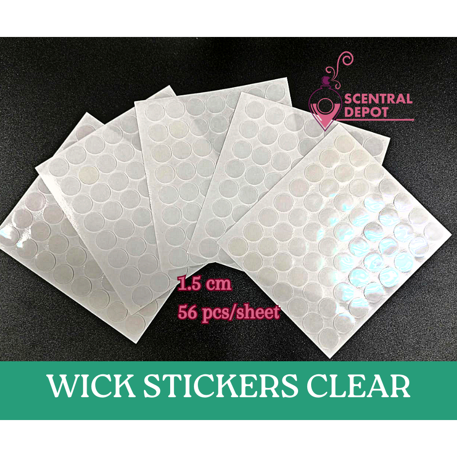 Wick Stickers (Clear) 1.5cm and 2cm for Candle Making, Arts and Crafts ...