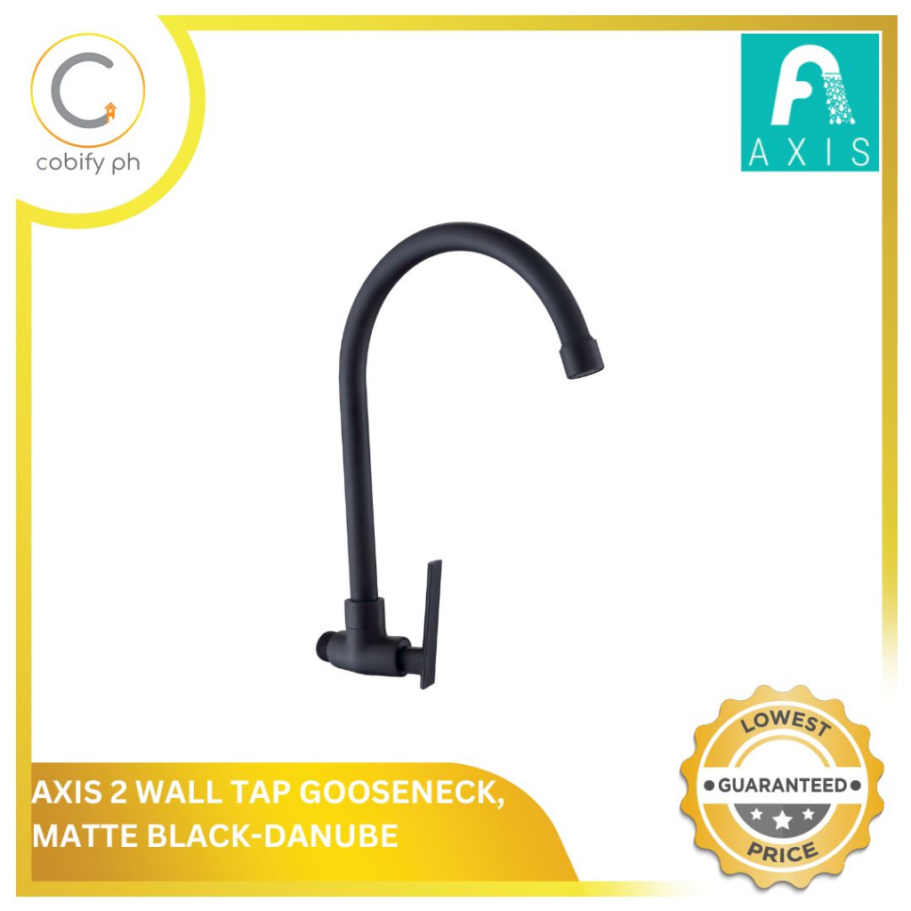 AXIS Wall Tap Gooseneck Danube Series Matte Black | Shopee Philippines