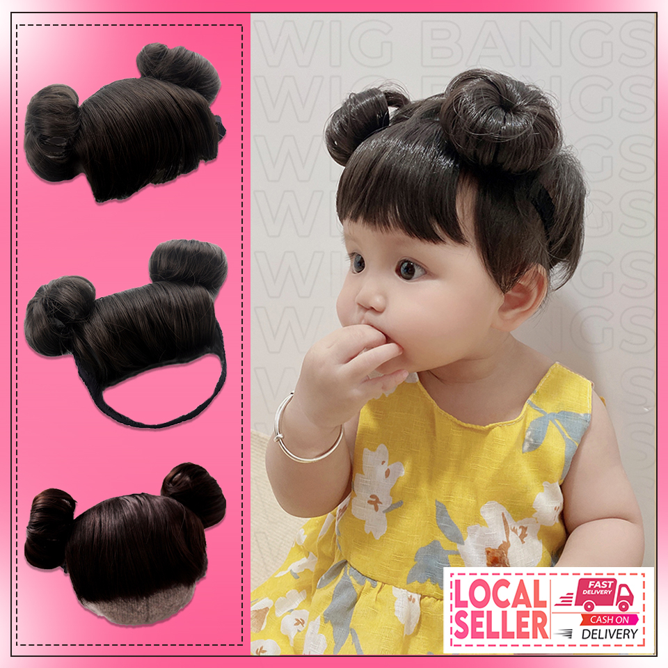 Adorable Baby Wig Hairband with Bangs Kids Hair Bangs Buckle Hairband ...