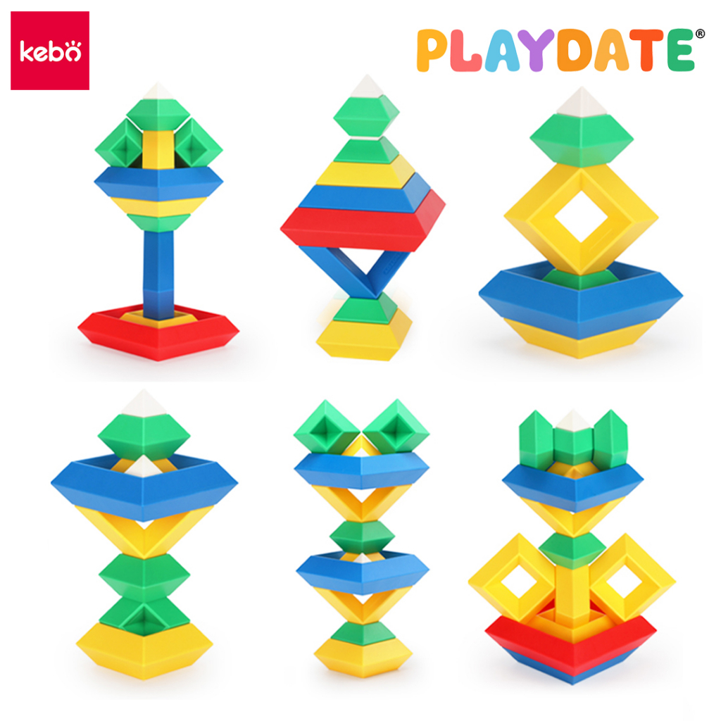 Kebo Pyramid Building Blocks Educational Montessori Toys | Shopee ...