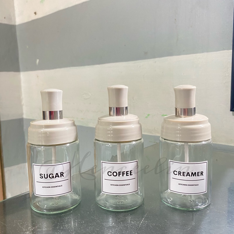 CKS Condiments Bottle Set Container Nordic Transparent Air Tight Nozzle ...