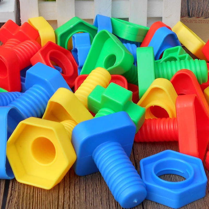 Manipulative NShapes Nuts and Bolts Stacking Toys STEM Color Sorting ...