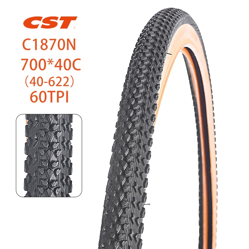CST C1870N 700 X 40C 40-622 60TPI Wear-Resistant Bicycle Gravel Tire ...