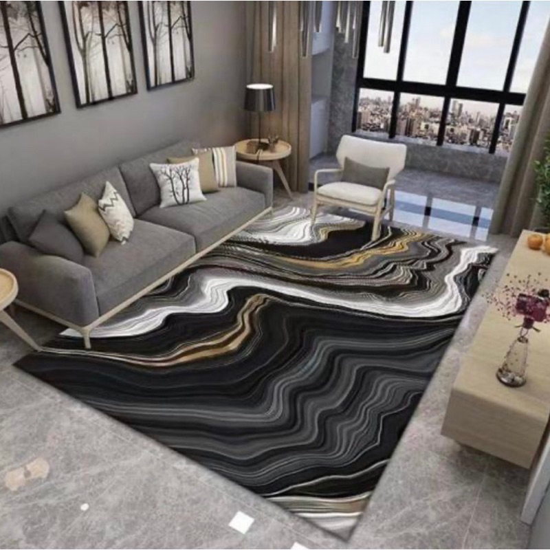 120x160cm 3D Geometric Carpet Comfortable Lounge Area Rectangle Carpet ...