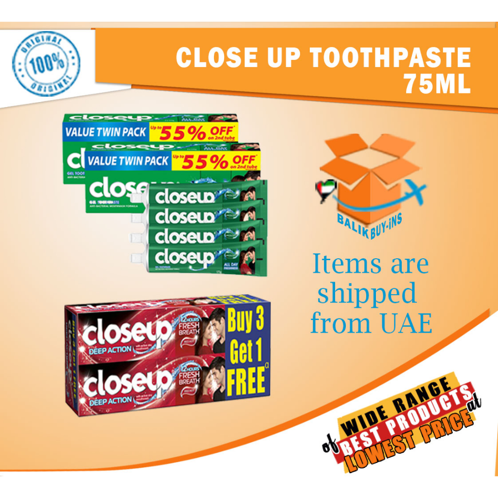 CLOSE UP TOOTHPASTE (75 ML) - Exp: June 2024 RED | Aug 2024 Green ...
