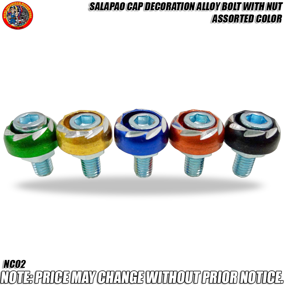 SALAPAO CAP DECORATION ALLOY BOLT WITH NUT ASSORTED COLOR (NC02 ...