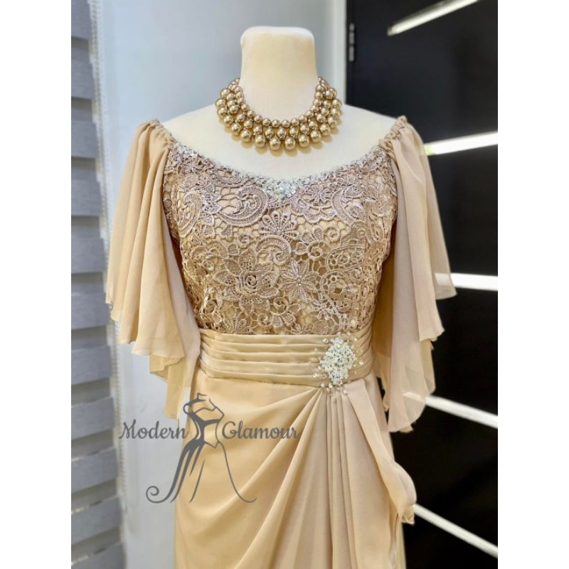 MOCHA NINANG PRINCIPAL SPONSOR MOTHER OF THE BRIDE GROOM 'S GOWN | Shopee Philippines