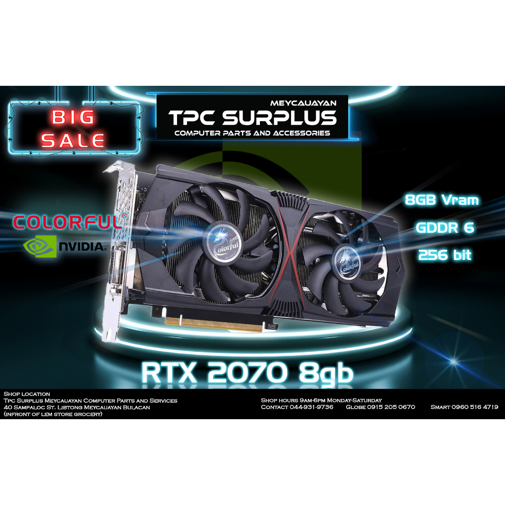 Colorful RTX 2070 8gb No Box Used Video Card Graphics Card GPU | Shopee ...