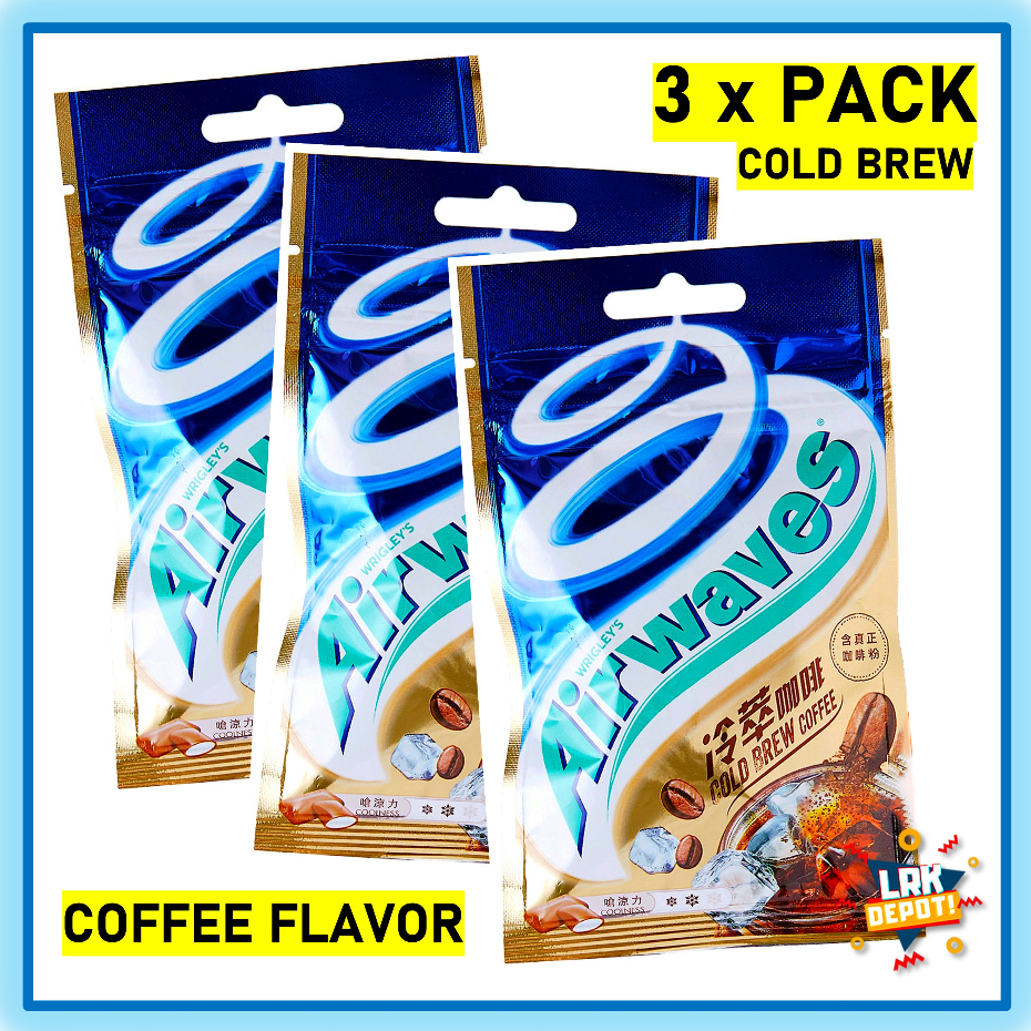(Bundle of 3) Wrigley's Airwaves (Cold Brew COFFEE) Sugar-free Chewing ...