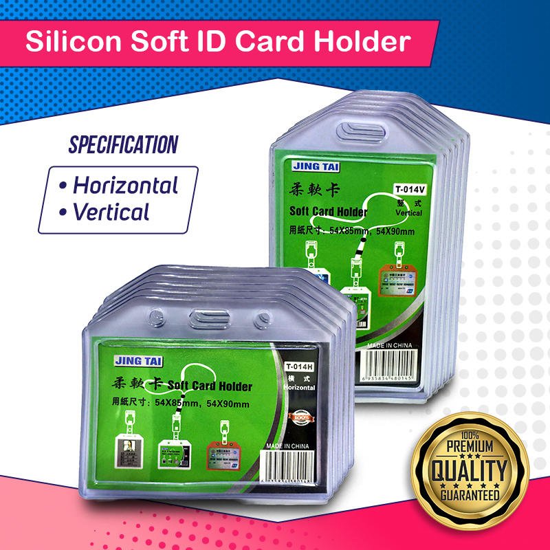PROMO 200pcs JING TAI Jelly Case ID Holder Soft ID Card Protector ...