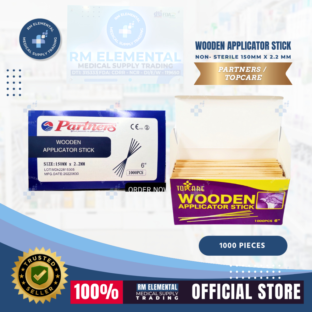 Wooden Applicator Sticks by PARTNERS / TOPCARE 1000s | Shopee Philippines