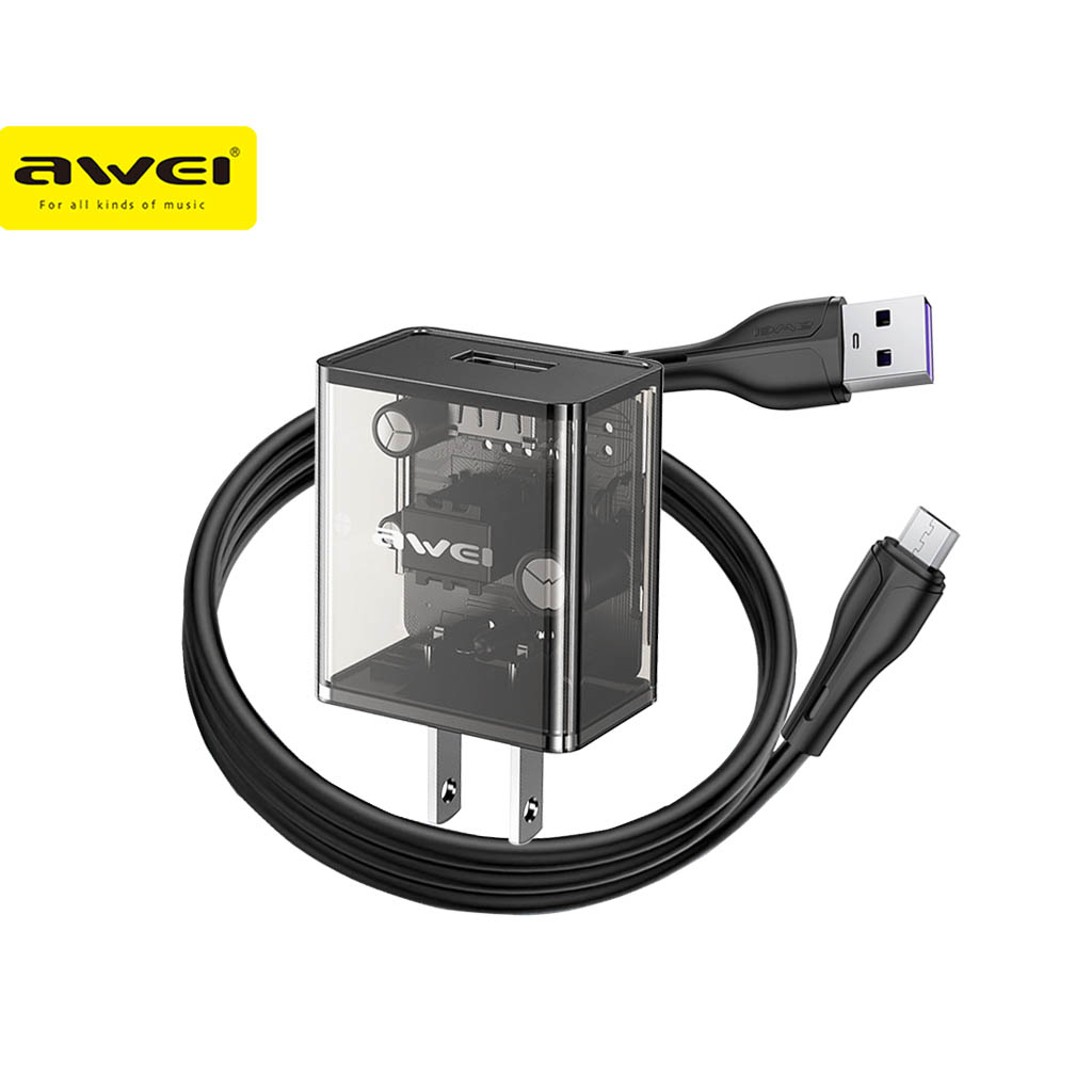 Awei C11M Fast Charging USB Power Adapter Charger With 1000mm Data Sync ...