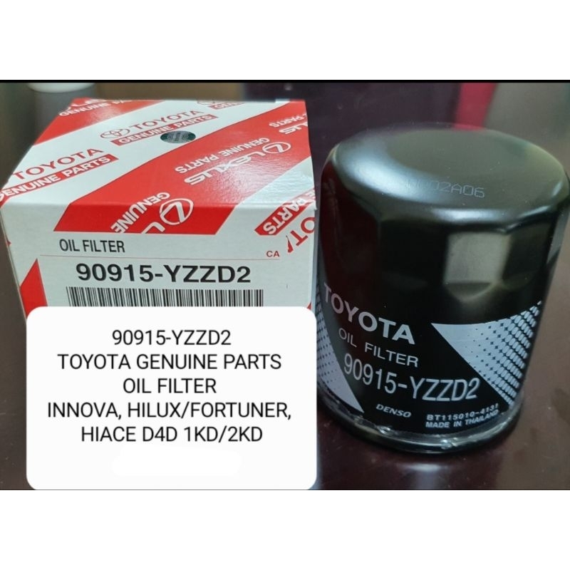 Oil Filter Innova, Hilux/Fortuner, Hiace D4D 1KD/2KD (TOYOTA GENUINE ...