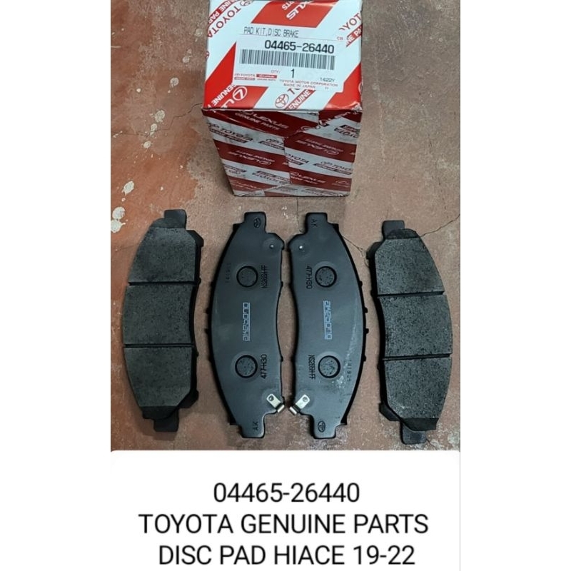 Disc Pad Toyota HIACE (2019-2022) (TOYOTA GENUINE PARTS) | Shopee ...