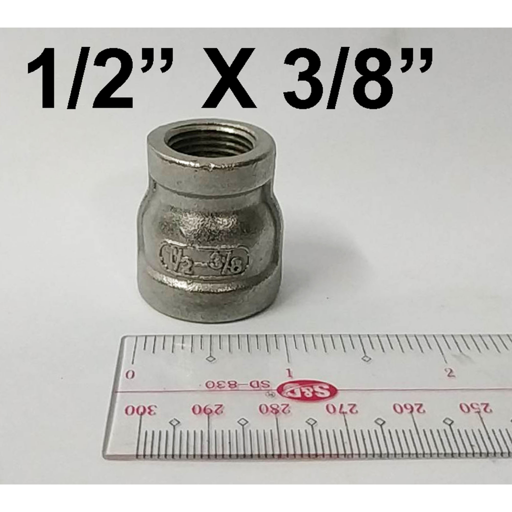 Ss Bell Reducer 1 2 X 3 8 Threaded Screw Type Stainless Steel